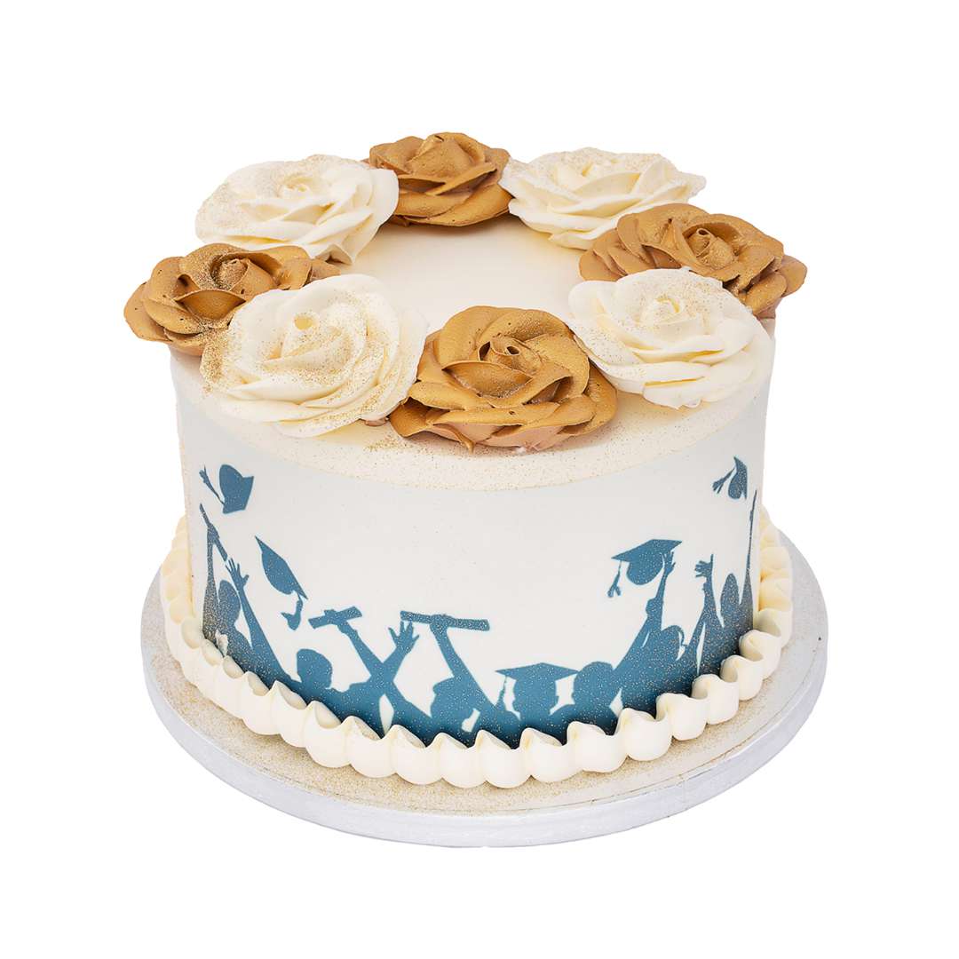Golden Floral Graduation Cake | Cakes & Bakes