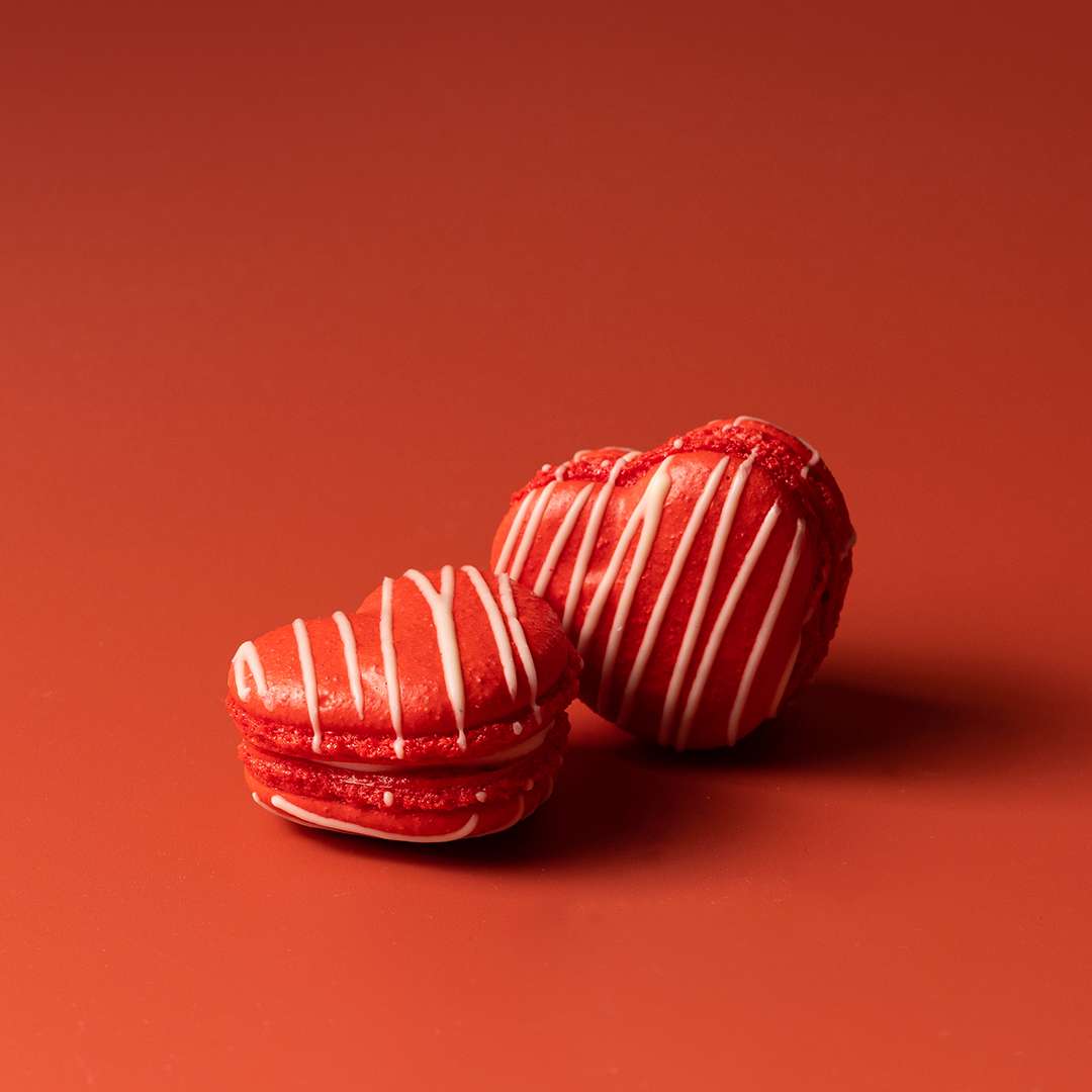 Heart Shaped Macaroons | Eggless cake