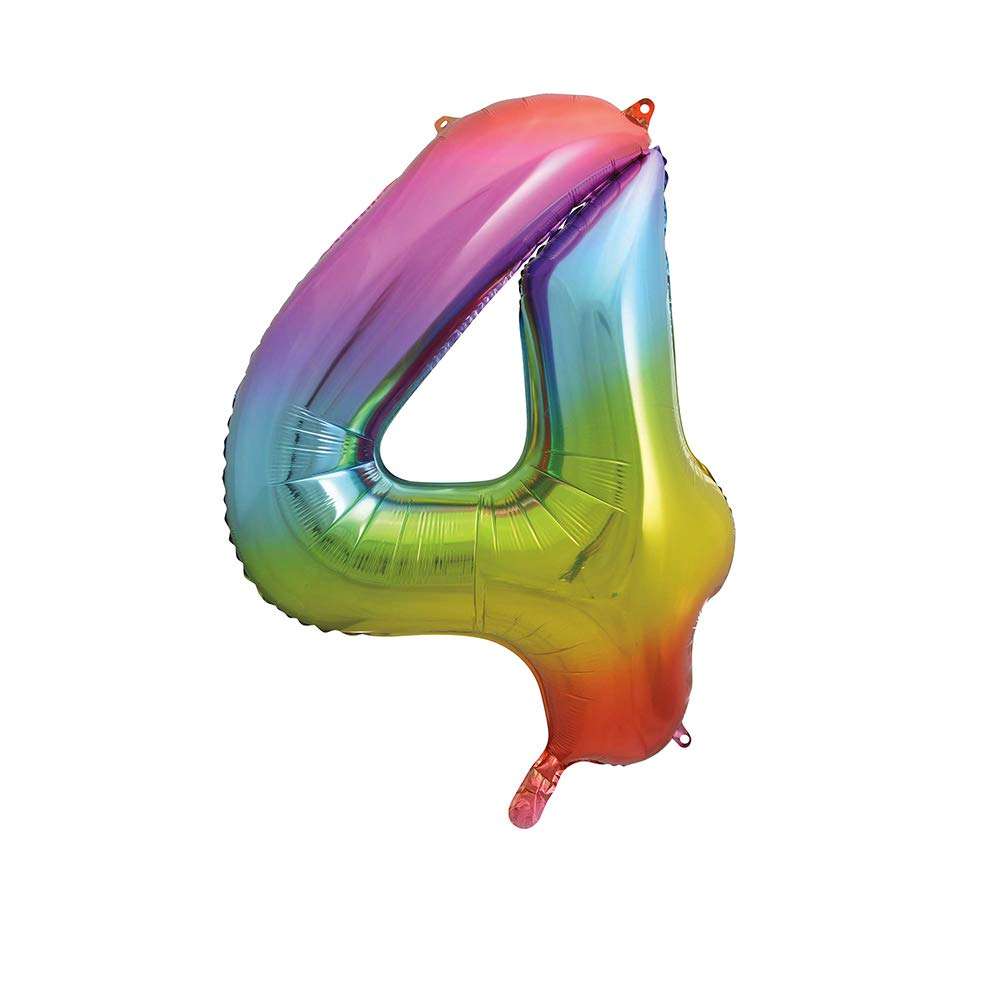 Shop Rainbow Number 4 Foil Balloon - 34" Inflated